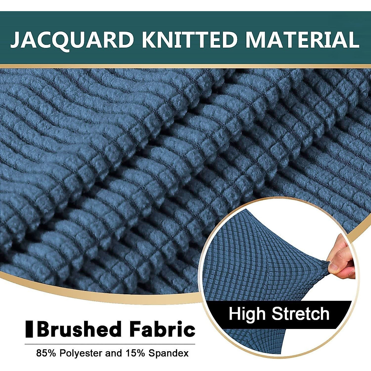 2 Piece/3 Piece/4 Piece Sofa Cover Stretch Couch Cover with 1/2/3 Individual T Cushion Seat Covers Protector Sofa Slipcovers Jacquard Knitted Furniture Cover 1/2/3 Seater ( Color : Blue , Size : 2 Sea