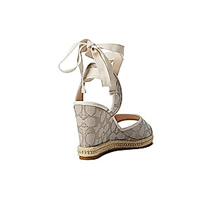 COACH Page Jacquard Wedge Beige 8.5 B (M)