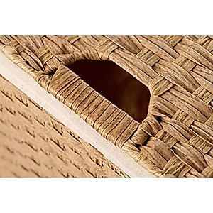 Synthetic Wicker Laundry Hamper Basket With Lid and Liner by Blue Ridge Basket Company (Natural)