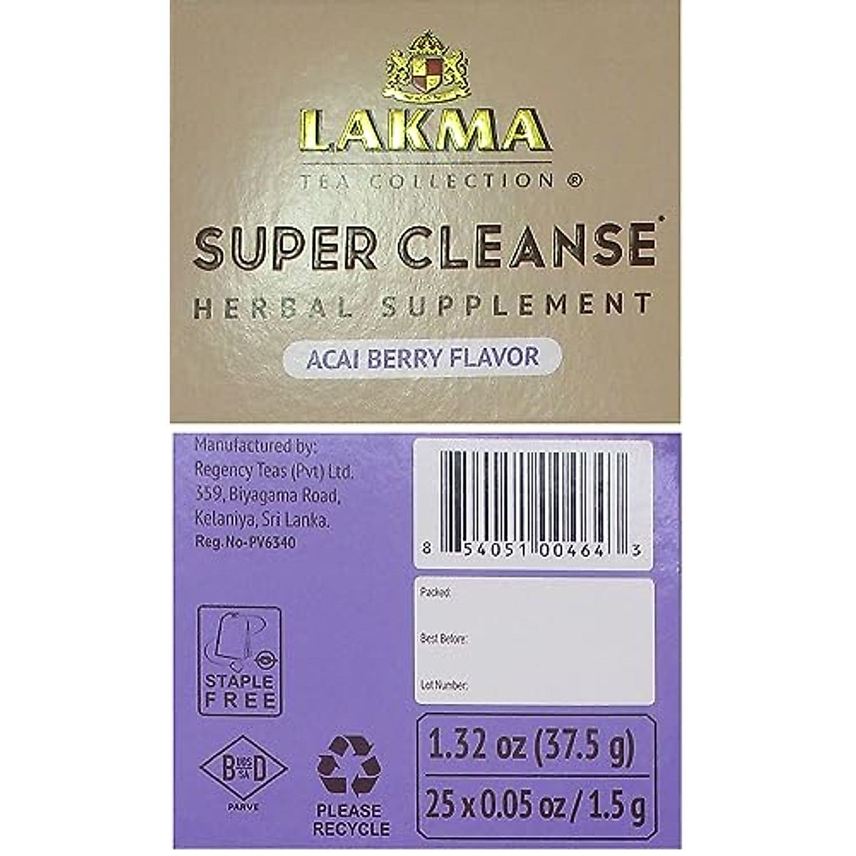 Lakma Super Cleanse Tea with Acai Berry - 25 Tea Bags