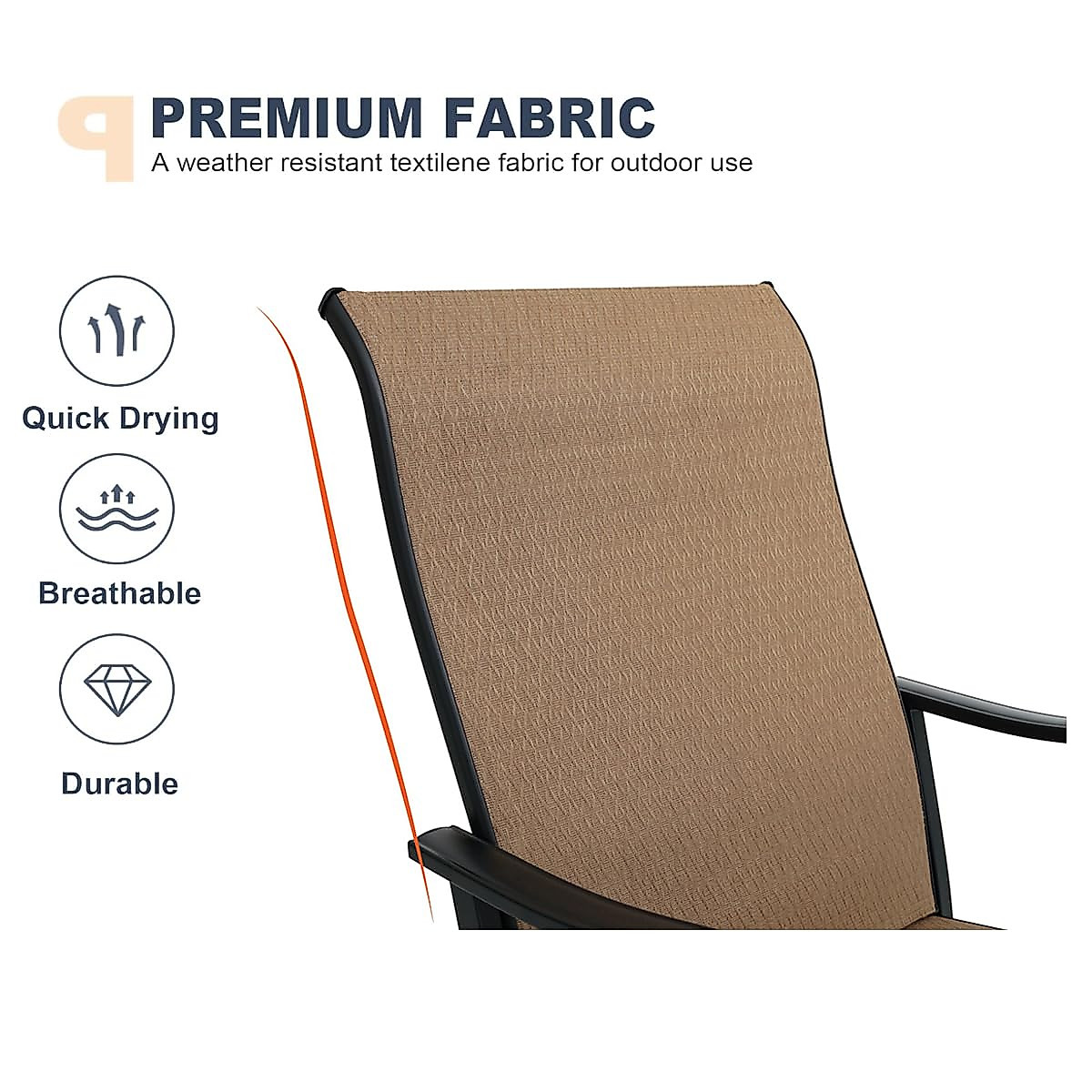 Anmutig Patio Swivel Dining Chairs Set of 4, Outdoor Metal Chair with Textilene Mesh Fabric Patio Furniture Set Porch Chairs with Metal Rocking Frame for Lawn Garden Backyard