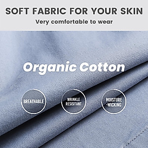 maamgic Men's Classic-fit 5.5" Cotton Casual Shorts Elastic Waistband with Multi-Pocket Daily Wear Walking Summer Outfit Blue 32