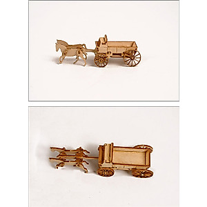 Desktop Wooden Model Kit Western Wagon Set