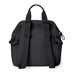 Skip Hop Diaper Bag Backpack: Mainframe Large Capacity Wide Open Structure with Changing Pad & Stroller Attachement, Black with Gold Trim