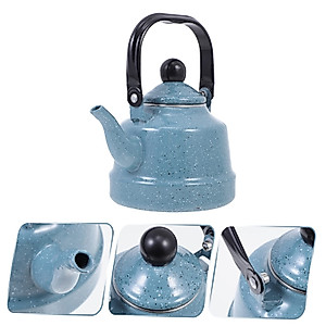 ABOOFAN 2pcs Enamel Kettle Gas Kettle Enamel Teapot Enamel Tea Kettles Drip Teapot China Teapot Insulated Teapot Pottery Teapot Stainless Steel Stovetop Kettle Office Soup Pot Insulation