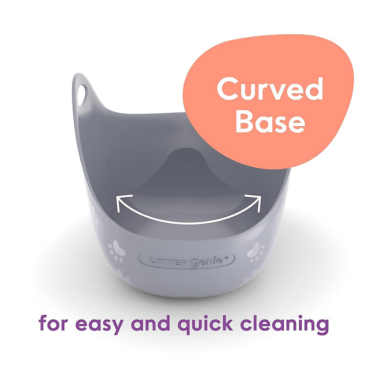 Litter Genie Cat Litter Box | Made with Flexible, Soft Plastic | Features High-Walls and Handles for Privacy and Portability