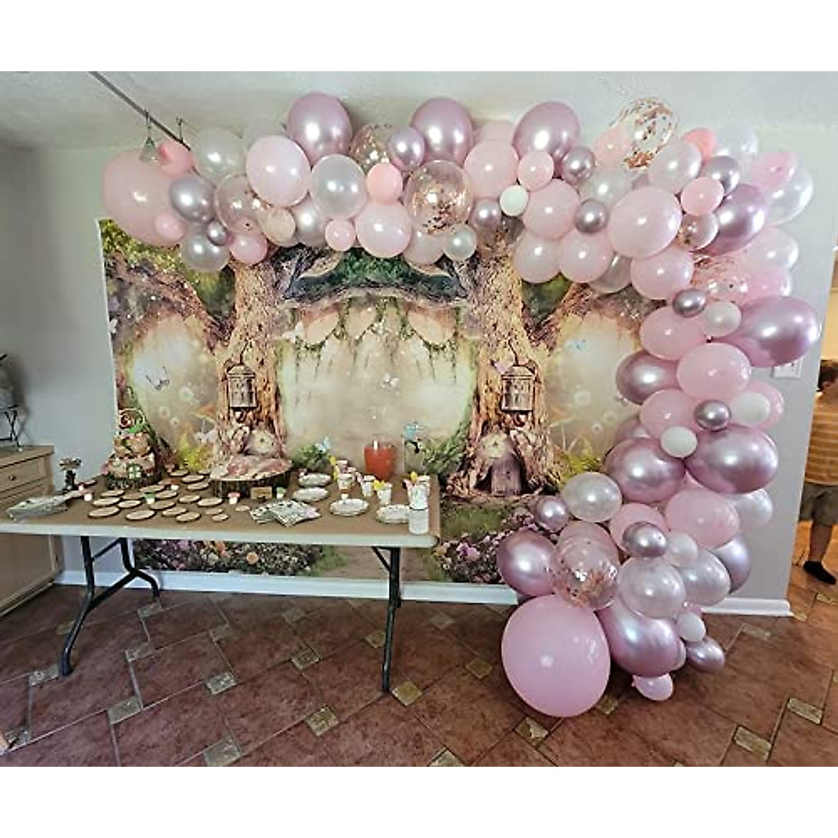 Leowefowa 10x6.5ft Enchanted Forest Backdrop Fairy Tale Forest Enchanted Garden Photography Background for Girl 1st Birthday Baby Shower Party Photoshoots Newborn Kids Children Cake Smash Studio Props