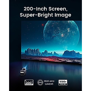 NEBULA Mars 3 Outdoor Portable Projector, 1000 ANSI Lumens, AI-Powered Image, Built-In Battery with 5 Hour Playtime, Android TV, 200 Inch Home Theater, Camping, Road Trip, Backyard, or Anywhere
