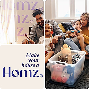 Homz Plastic 3 Clear Drawer Medium Home Organization Storage Container with 3 Large Drawers w/Removeable Wheels, Black Frame