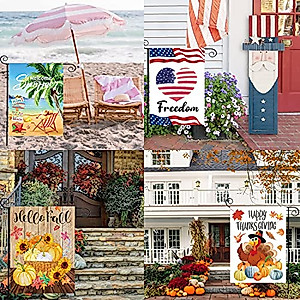 Seasonal Garden Flags Set of 12 Double Sided 12 x 18 Inch Yard Flag,small garden flags for outside, Christmas Spring Seasonal Flag for Outdoor Holiday Decorations