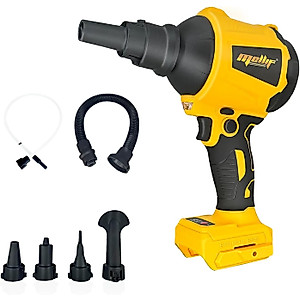 Mellif High Volume Compressed Air Duster - 3 Speeds, 50000RPM Brushless Motor, LED Light, 7 Multi-Use Accessories - Ideal for PC Keyboard, Pool Toy (Battery Not Included) (for Milwaukee)