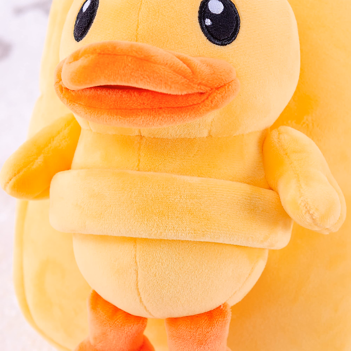 Gloveleya Girls Backpack Kids Backpack for Girls Gifts with Plush Duck Toy Yellow 9 Inches…