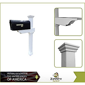 Zippity Outdoor Products ZP19013 Classica Mailbox Post, White
