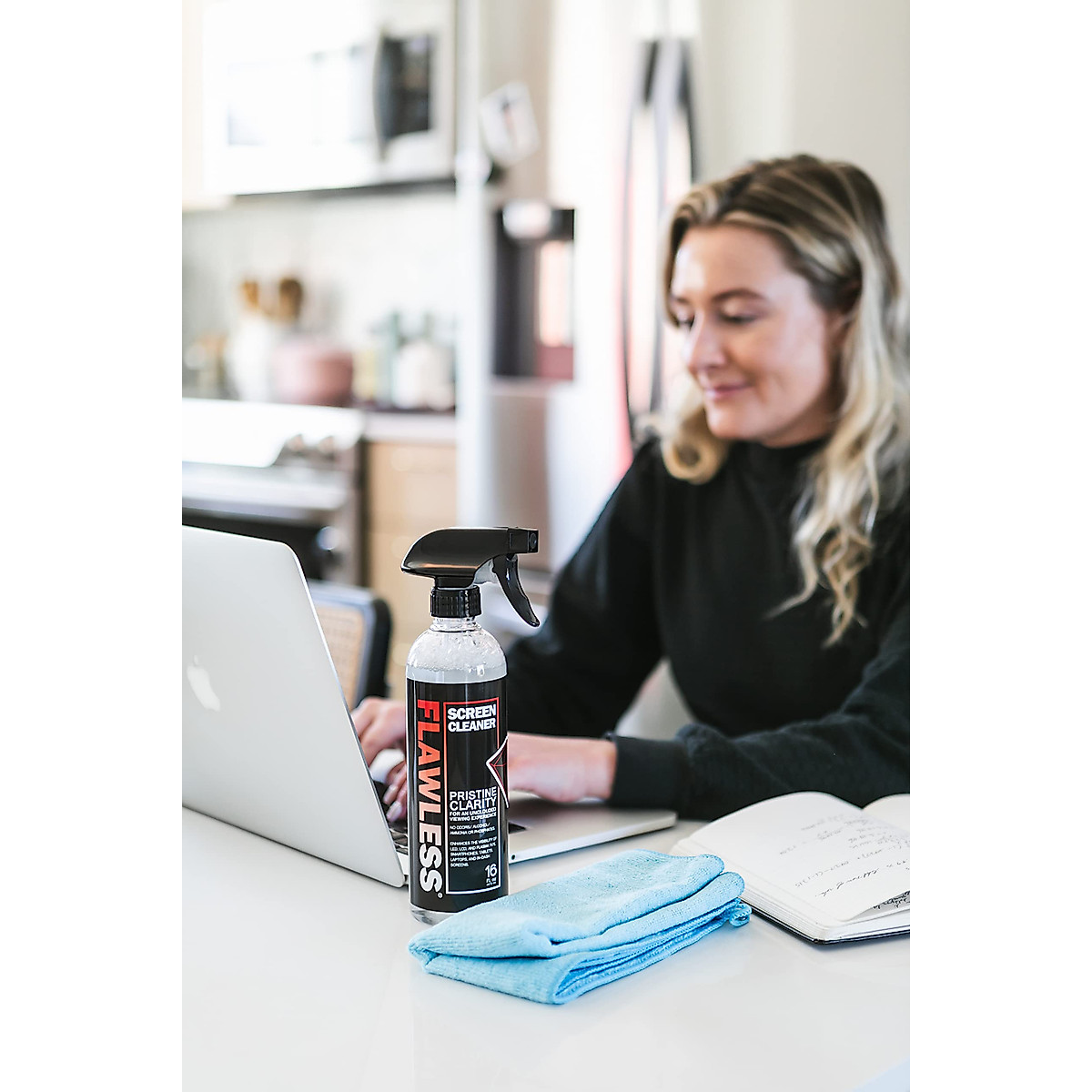 Flawless Screen Cleaner Spray with Microfiber Cleaning Cloth for LCD, LED Displays on Computer, TV, iPad, Tablet, Phone, and More (Single)