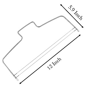 YIKANGHENG Bow Shaped Bread Cutter, 12 Inch Stainless Steel Adjustable Thickness Cake Slicer for Bread and Cake (1)