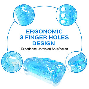 Male Masturbator Pocket Pussy Stroker Sex Adult Toys for Men,Manual Portable Transparent Oral Sex Handjob Glans Training Tool Open-Ended Penis Sleeve with Vagina Textured for Male Blowjob Toy