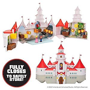 THE SUPER MARIO BROS. MOVIE – Mushroom Kingdom Castle Playset with Mini 1.25” Mario and Princess Peach Figures