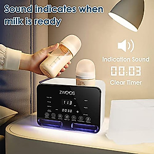 ZWOOS Bottle Warmer for Breastmilk and Formula, Multifunction Double Bottle Warmer for All Bottles with Accurate Temperature Control - Warm Fast, Easy to Use