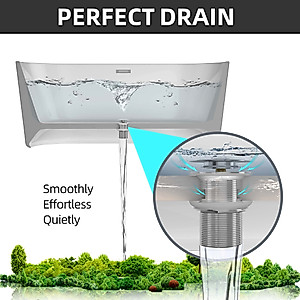 Ogonbrick Freestanding Tub Drain Pop-up Free Standing Bathtub Drain,Bathtub Drain Stopper for Stand Alone Soaking Tub Kit Assembly Anti-Rust Copper Polished Chrome