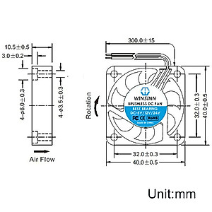 WINSINN 40mm Fan 24V, Ender 3 Fan Upgrade 24 Volt Fans 4010 Dual Ball Bearing, Works with Ender 3 Pro 3X CR-10S (Pack of 2Pcs)