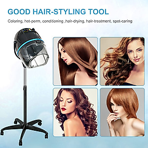 Nova Microdermabrasion Professional Hooded Floor Hair Dryer Adjustable Bonnet Hair Dryer Stand Up with Timer and Rolling Wheels for Beauty Spa Home Salon Equipment