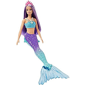 Barbie Dreamtopia Mermaid Doll with Purple Hair, Blue & Purple Ombre Tail & Tiara Accessory