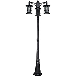 Canarm IOL156BK Treehouse 3-Light Outdoor Post-Light, Black