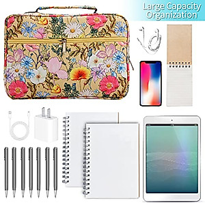 Bible Cover for Women, Bible Carrying Case with Zipper Pocket, Twill Oxford Bible Bag Book Bag Case for Standard Size Bible Book (Yellow Flower)