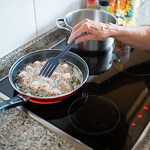 GEEHUA 11 Inch Silicone Flexible Fork, Heat Resistant Cooking Fork Nonstick Blending Fork Dishwasher Safe Kitchen Fork for Cooking Utensil for Kitchen Stir Mix Mash(Blue)