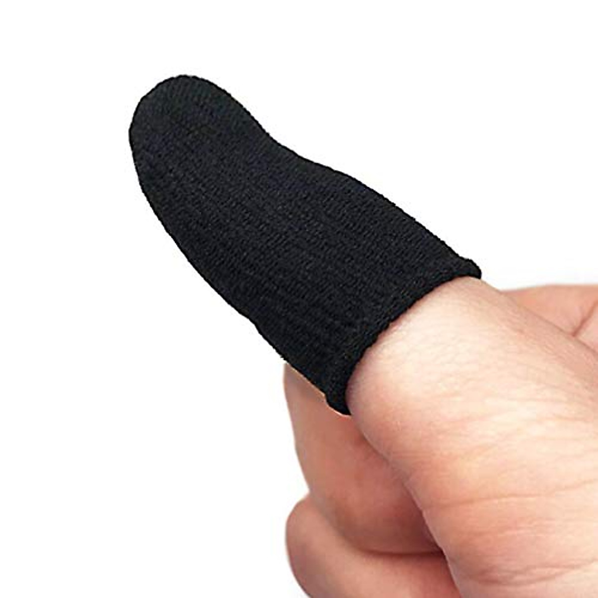Garneck Black Finger Sleeve Mobile Game Controller Finger Sleeve Touch Screen Finger Cot Anti Sweat Thumb Fingers Protector for Mobile Phone Games 10pcs
