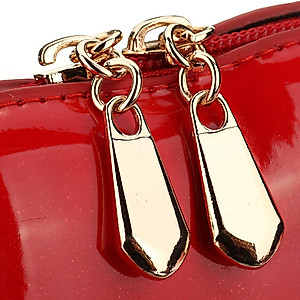 Women Leather Lips-shaped Evening Clutch Purses Crossbody Bags Vintage Banquet Handbag (Red)