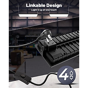 AGranTOP 2 Pack Linkable LED Shop Light - 100W 15000LM Aluminum Plug in Garage Light w/ 9.84ft Power Cord and On/Off Switch, 6500K Shop Lights for Garage, Workshop, Warehouse