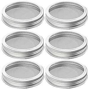 304 Stainless Steel Sprouting Lids for Wide Mouth Mason Jars and Making Organic Sprout Seeds 6 Pcs