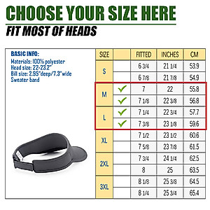 USHAKE Sun Visor Hat - Ultimate Protection and Comfort for Outdoor Activities - Golf Running Jogging Tennis Hiking Dark Grey