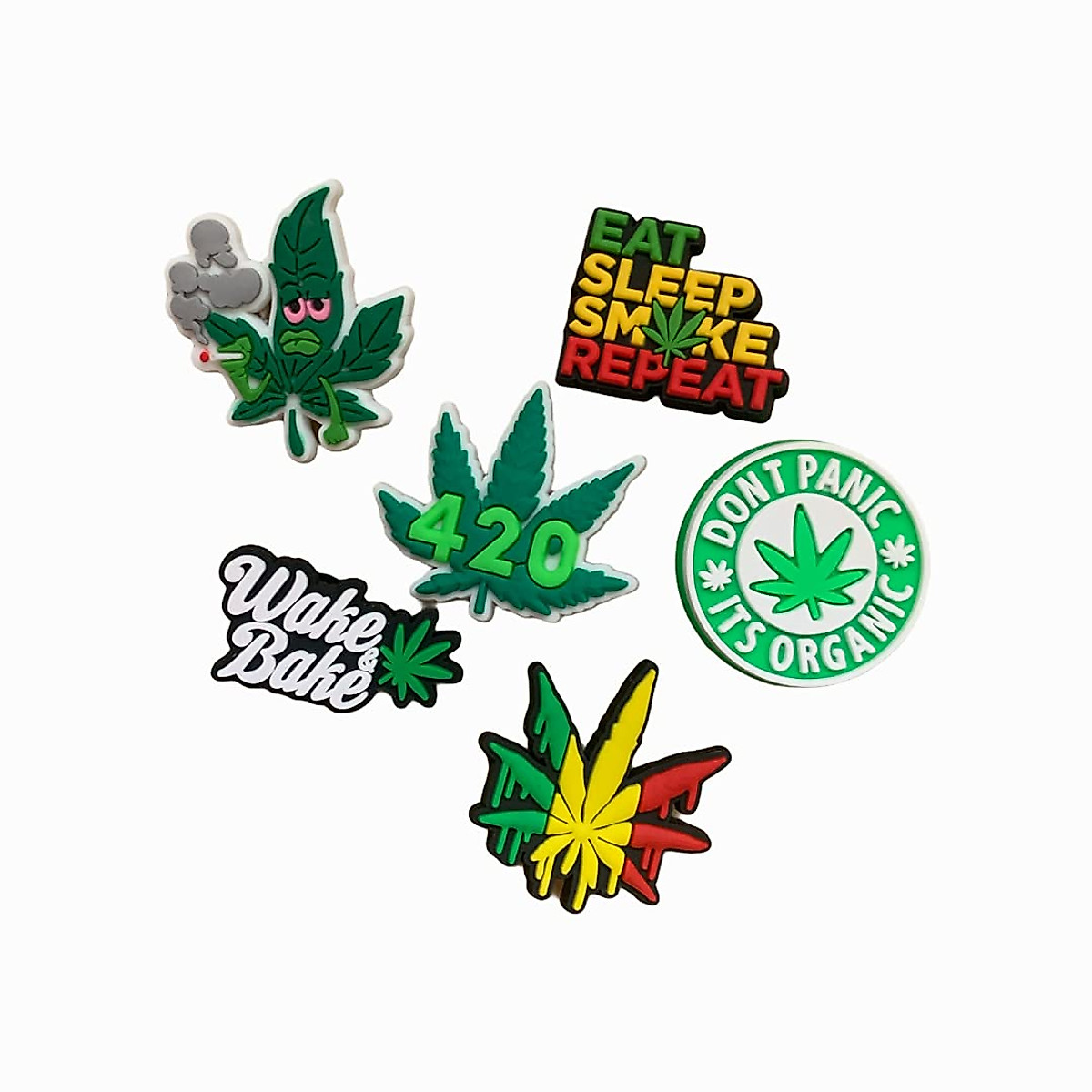 UNA SHOPS Weed Charms for Clogs 6pcs