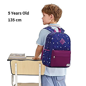 Cusangel Kids Backpack, Durable Cute Multi Compartment Toddler Preschool Elenemtary Primary Backpack for Boys and Girls(Purple Blue)