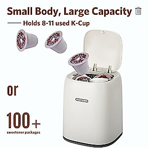 XCX Mini Countertop Trash Can with 3 Rolls of Trash Bags, Waste Can with Press Type Lid, 1.5 L / 0.40 Gal Wastebasket Trash Can Dispenser, Mini Bin for Coffee Table, Bathroom Vanity Top (White)