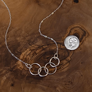 EFYTAL 40th Birthday Gifts Women, Sterling Silver Four Circle Necklace, 40 Year Old Birthday Gifts for Women, 40th Birthday Decorations Woman