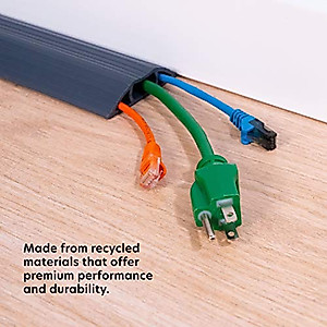 Cable Man Floor Cord Cover and Cable Protector for Cable Management, 3 in. x 5 ft., Gray, 6000-G5C