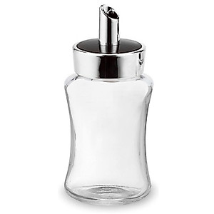 J&M DESIGN Sugar Dispenser with Pour Spout & Shaker For Coffee, Cereal Bowl, Tea & Baking Lid for Easy Spoon Measuring Pour - 7.5oz Glass Jar Container - Dishwasher Safe