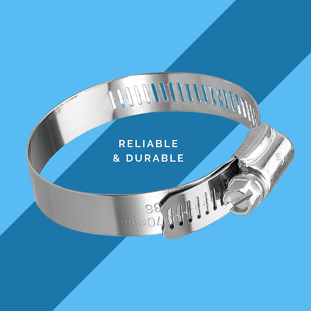 Koehler Enterprises Hose Clamps, Hose Clamp Box of 10, Radiator Hose Clamp, Silver, Size SAE 28