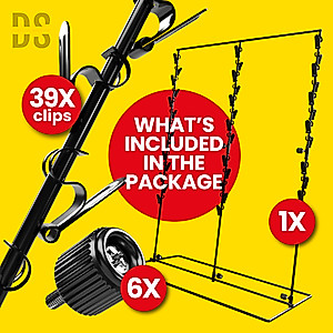 DS THE DISPLAY STORE Black 3-Row Potato Chip Rack Display Stand with 39 Clips, Snack Retail Display Rack, Chip Stand Display for Party, Countertop Chip Bag Holder, Snack Display for Counter