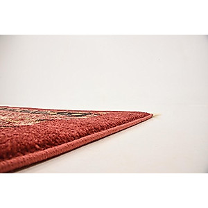 Unique Loom Fars Collection Area Rug - Pasadena (8' Square, Rust Red/ Black)