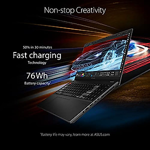 ASUS VivoBook Pro 15X OLED Laptop, 15.6” OLED Display, Intel Core i7-12650H CPU, NVIDIA GeForce RTX 3060 GPU, 16GB RAM, 1TB SSD, Windows 11 Home, Black, K6501ZM-EB74