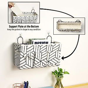 HZZTY BRNY 2pcs Large Wall Hanging Storage Bag, Door Closet Linen Fabric Pockets Organizer, Waterproof for Living Room Bedroom Bathroom Kitchen Office RV Camper with Hooks White