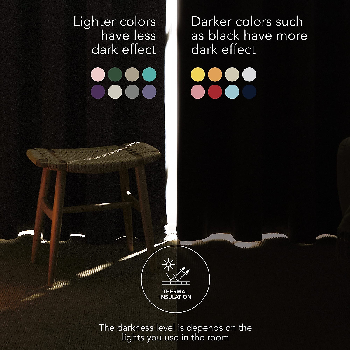 Deconovo Gold Wave Print Blackout Curtains for Bedroom, Thermal Insulated Curtains for Living Room, Room Darkening Drapes (Red/Wave, 42x63 Inch, 2 Panels)