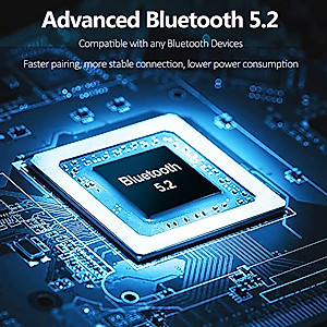 Yunerz Bluetooth 5.2 TWS True Wireless Earbuds for iPhone & Android, ENC IPX5 Waterproof Ear Buds with Wireless Charging Case, Stereo Sound and Built-in 4 Microphones, Gifts for Fathers Men Women