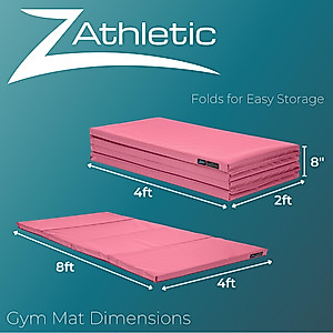 Z ATHLETIC Kip Bar and Folding Gymnastics Mat, 4 Ft x 8 Ft x 2 in
