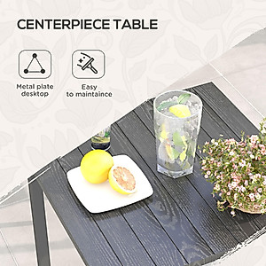 Outsunny 5 Pieces Outdoor Dining Set for 4, Wicker Rattan Patio Furniture Set, Patio Table and Chairs Set with Cushions, Square Metal Table Top, Conversation Set for Garden, Backyard, Deck, Beige