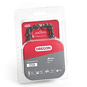 Oregon S59 AdvanceCut Replacement Chainsaw Chain for 16-Inch Guide Bars, 59 Drive Links, Pitch: 3/8" Low Vibration, .050" Gauge, Fits Various Homelite Models